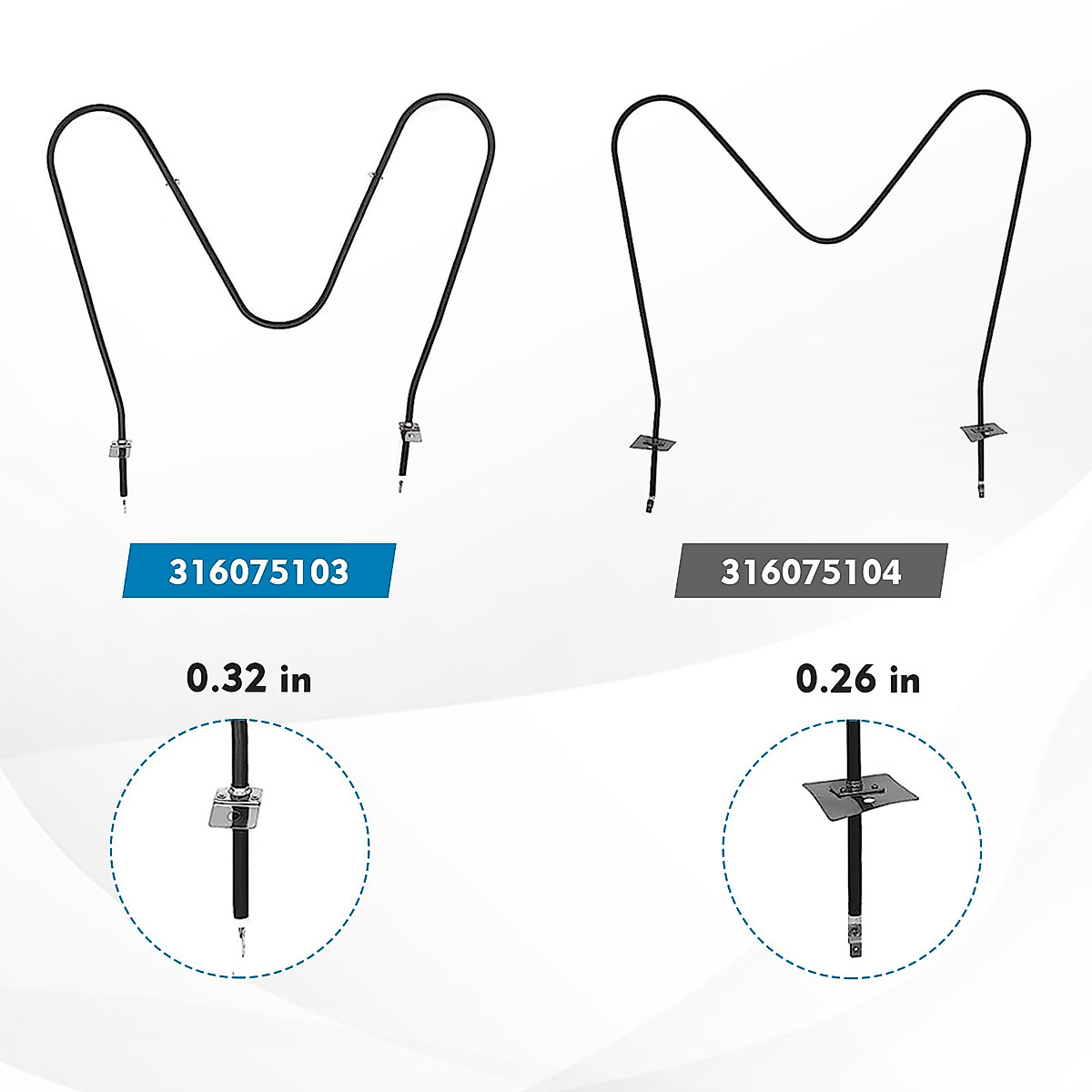 DPD 316075103 Oven Heating Element Range Bake Element for Frigidaire Kenmore, Replaces 316282600, 09990062,316075100, 316075102, 316075104, 3203534, AH2332301, EA2332301, F83-455, PS438018,AP2125026