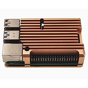 Raspberry Pi 4 Armor Case, Raspberry Pi 4 Computer Model B Aluminum Alloy Passive Cooling Case Compatible with Raspberry Pi 4 Model B (Gold)