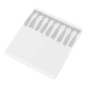 Sweet Jojo Designs Boho Bohemian Boy Girl Small Fabric Toy Bin Storage Box Chest For Baby Nursery or Kids Room - Grey White Farmhouse Shabby Chic Designer Modern Minimalist Gray Tassel Cotton Neutral