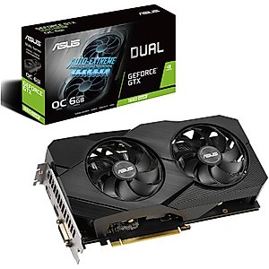 ASUS GeForce GTX 1660 Super Overclocked 6GB Dual-Fan Evo Edition VR Ready HDMI DisplayPort DVI Graphics Card (DUAL-GTX1660S-O6G-EVO)