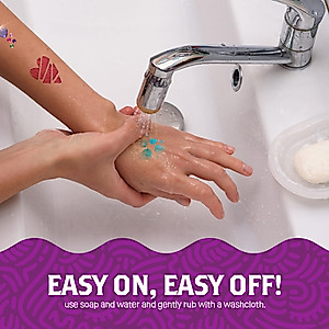 Temporary Shimmery Tattoo Studio Kit for Kids - Glitter & Metallic Fake Tattoos for Girls - Easter Birthday Gift Ideas for Girl - Craft Kits Toys for Ages 6, 7, 8, 9, 10, 11 Year Old - Cool Gifts