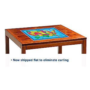 Natural Learning Children's Placemat (2 Placemats: USA/Europe Centered World Map; Alphabet/Colors and Numbers/Shapes 4-in-1)