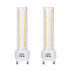 LEGELITE 2 Pack GU24 Led Bulbs 12W 1200Lumen 85-265V AC 3000K Warm White (Remove/Bypass Your Ballast)