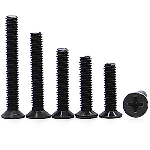 10-50Pcs M1 M1.2 M1.4 M1.6 M2 M2.5 M3 M4 M5 Black Mini Micro Computer Small Cross Flat Head Bolt Notebook Screws 3mm M2 50pcs
