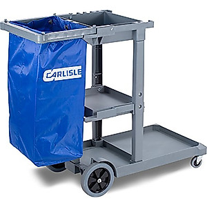 Carlisle FoodService Products JC194614 Blue 25 Gallon Rip Stop Nylon Replacement Bag for JC1945 Janitorial Cart