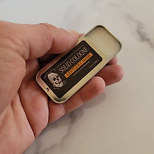 Solid Cologne Balm, Kentucky Mash (Sandalwood and Bourbon Fragrance) (0.5 oz) Concentrated Mens Solid Cologne, Mens Cologne by Skullys Beard Oil