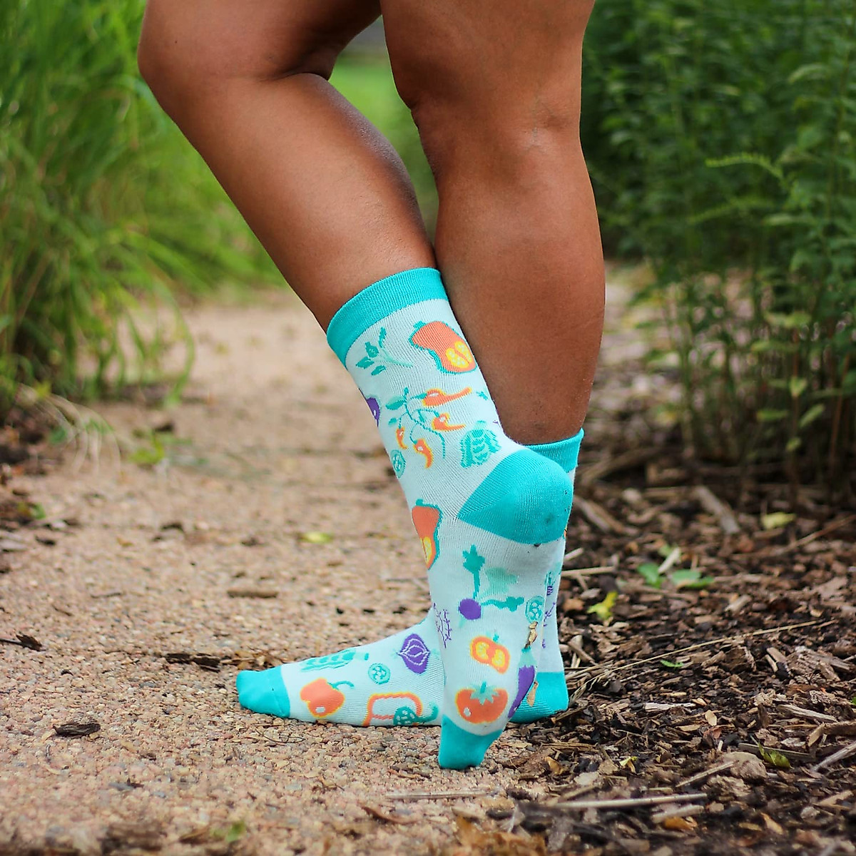 Lavley Funny Novelty Socks for Women - Unisex One Size Fits Most - Gifts for Her, Moms, Grandmas and More (US, Alpha, One Size, Regular, Regular, Plant-based Babe)