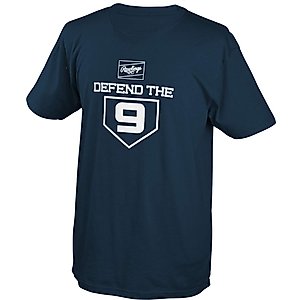 Rawlings "Defend The 9" Branded T-Shirt, Navy Blue, XX-Large