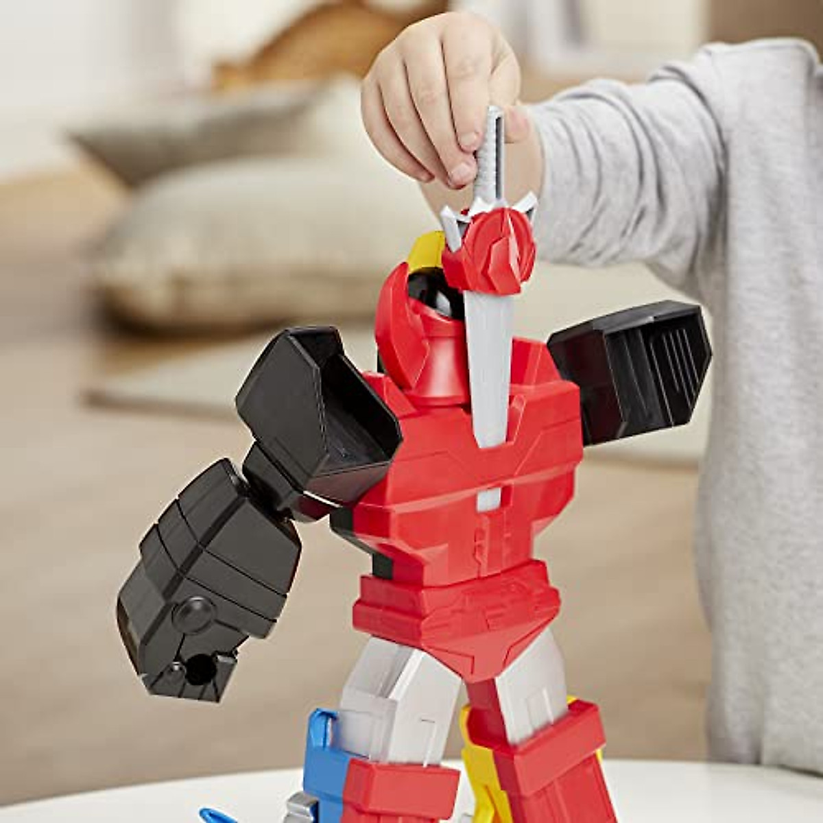 Power Rangers Playskool Heroes Mega Mighties Megazord Action Figure, 12-Inch Mighty Morphin Toy for Kids Ages 3 and Up