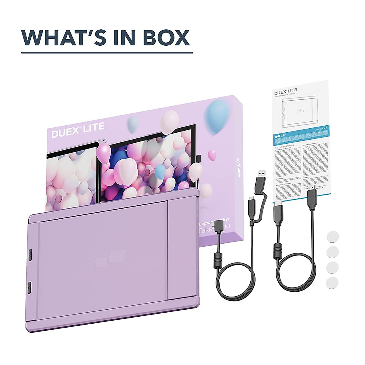 New Mobile Pixels Duex Lite Portable Monitor for Laptops(2024 Upgraded), 12.5" Full HD IPS Laptop Screen Extender, USB C/HDMI Powered Plug and Play, Windows/Mac/Android/Switch Compatible (Misty Lilac)