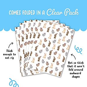 CENTRAL 23 - Easter Bunny Wrapping Paper for Girls Kids Boys - 6 Sheets of Gift Wrap for Boys - Fluffy Bunnies - For Men Women - For Birthdays - Easter Decorations Religious - Recyclable