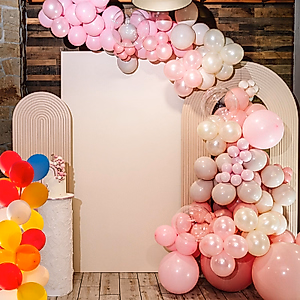 Kaucytue Balloon Arch Stand Kit, 8.2ft & 5ft Half Arch Balloon Column Stand, Free Bend Balloon Stand for Floor Suitable for Birthday, Wedding, Graduation Party, Anniversary, Gold