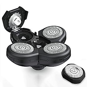 Telfun Shaver Replacement Blades, 5 Heads Beard Cutter Replacement Blade Easy Install Electric Razor Shaver Head for Bald and Face