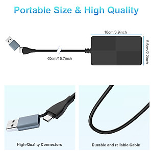 USB C USB3.0 Multi Card Reader Hub, SD/XD/TF/CF/MS Card Slot with 3 USB3.0, 8 in 2 Memory Card Reader/Adapter/Hub for SD SDXC SDHC CF CFI XD MS TF Micro SD Micro SDXC SDHC MS MMC UHS-I USB Stick Mouse