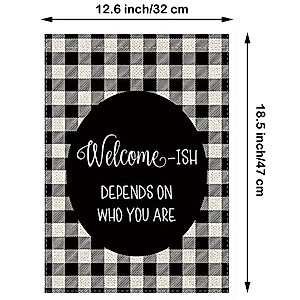 Funny Garden Flag Hanging Quote Burlap Vertical Welcome to Shitshow Flags Outdoor Decoration Double Sided Home Farmhouse Decor12.5 x 18 Inch