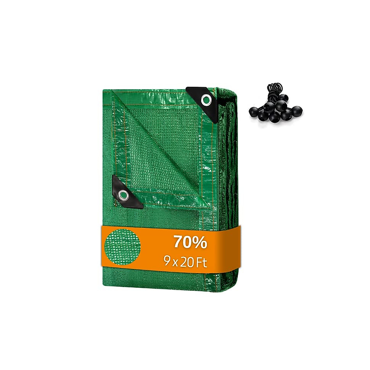 BeGrit 70% 9x20ft Shade Cloth with Grommets Garden Sun Mesh Sunblock UV Resistant Net for Garden Cover Flowers,Patio Plants,Chicken Coop,Greenhouse(Green)