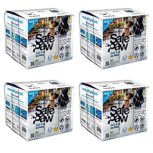 Safe Paw Pet Friendly Concrete Safe Powerful Salt Free Ice Melt for Driveways, Sidewalks, and Various Terrain, 22 Pound Flexicube (4 Pack)