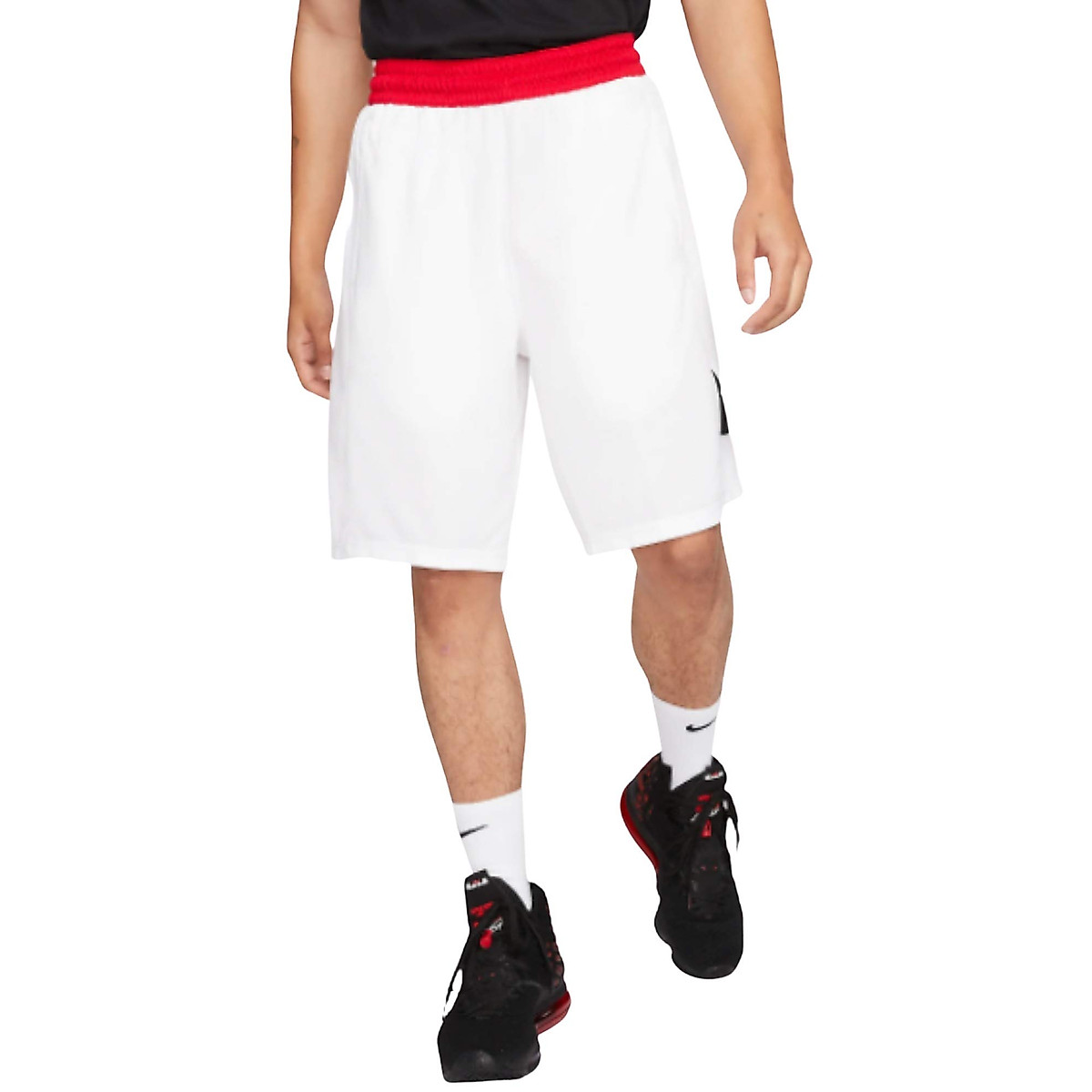 Nike HBR Men's Basketball Shorts (Medium, White/Black)