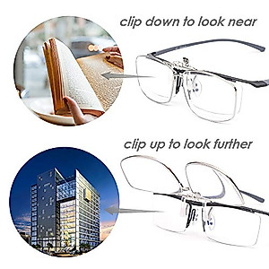 LUFF Reading Glasses Clip Anti-blue light Magnifying Glass Portable Clips(4.0X)