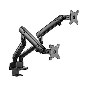 SIIG Aluminum Mechanical Dual Monitor Arm Mount - Height Adjustable Desk Mount for 17in to 32in Screens - 17.6lbs Each Arm - VESA 75x75mm 100x100mm, Black