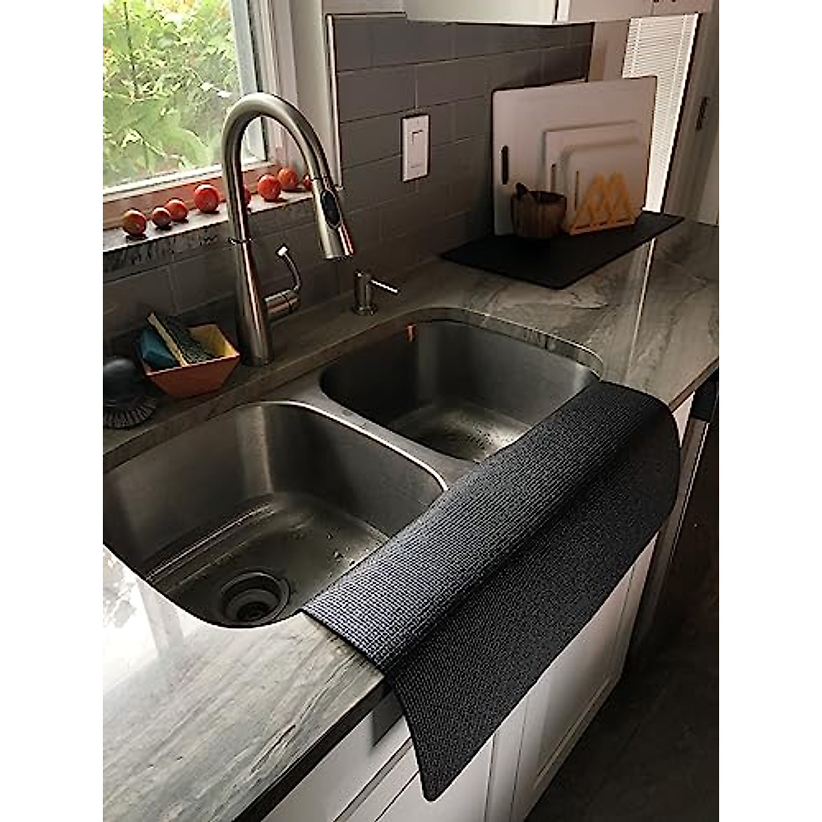 Black Kitchen sink edge guard/Kitchen granite protector/protects from chipping/copyright 2017/TM/Patent approved (17 in. width x 23 in. length)