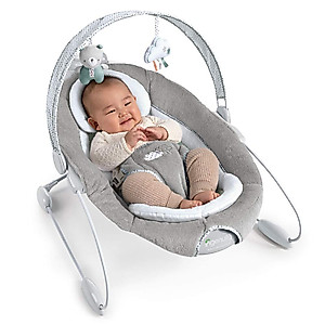 Ingenuity SmartBounce Automatic Baby Bouncer Seat with White Noise, Music, -Toy Bar & 2 Plush Infant Toys, 0-6 Months Up to 20 lbs (Pemberton)