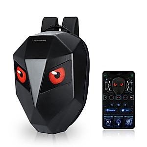 Crelander LED Knight Backpack, Laptop Bag Motorcycle Riding Backpack Hard Shell Travel Bag LED Motorbike Luggage Bags Waterproof Backpack DIY Daypack for Travelling Camping Cycling Storage Bag