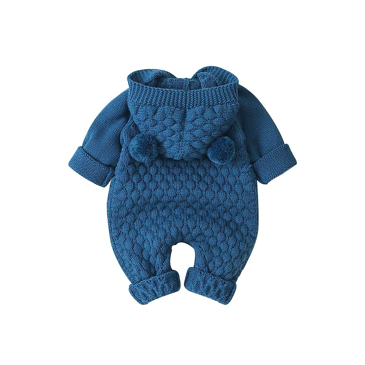 DovFanny Newborn Baby Knitted Sweater Romper Jumpsuit Girls Boys Baby Clothes Unisex Long Sleeve Bodysuit Snowsuit（Blue,3-6M）