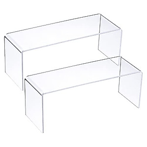 uxcell Shoes Display Stand Rack, 220x80x85mm Acrylic Storage Shelf Holder Clear 2 Pcs