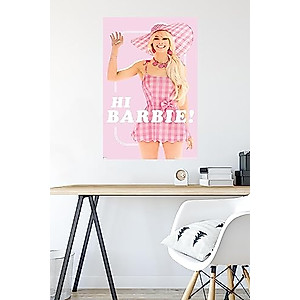 Trends International Mattel Barbie: The Movie - Hi Barbie Wall Poster, 22.37" x 34.00", Poster & Mount Bundle