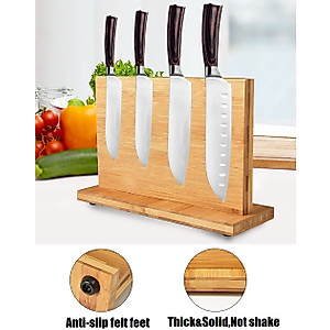 EYdoter Knife Block,Magnetic Knife holder,Bamboo knives Storage Holder stand