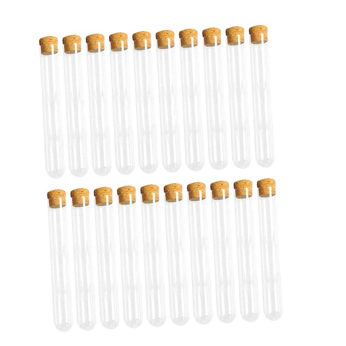 Luxshiny 30pcs Mini Test Tubes Jar with Lid Party Favors Test Tube Test Tubes with Stoppers Candy Containers Terrarium Wedding Favors Test Tubes with Cork Stoppers Bamboo Set Glass