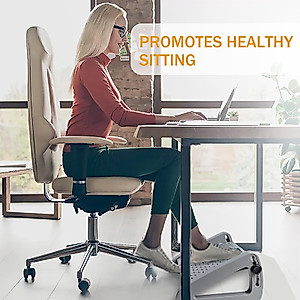 Foot Rest for Under Desk at Work, Adjustable Height Foot Rest, Ergonomic Foot Stool with Roller Massage for Pressure Relief, Portable Footstool Comfortable Leg Rest Under Desk for Office & Home (GRAY)