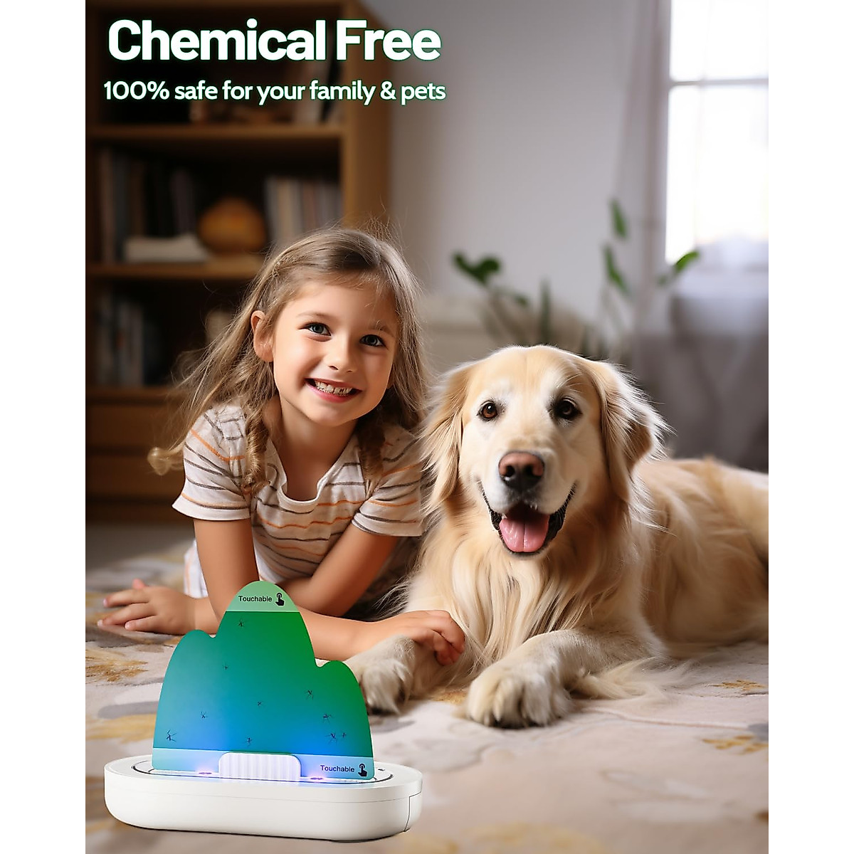 Fruit Fly Traps for Indoor Outdoor, Double-Sided Fly Trap Indoor, Rechargeable Flying Insect Traps with Blue Bug Light, Fruit Fly Traps for Camping, Patio, Garden, Kitchen (1 pcs)