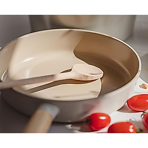 NEOFLAM FIKA 11" Frying Pan for Stovetops and Induction | Wood Handle and Nonstick Ceramic Coating | Made in Korea (11" / 28cm)