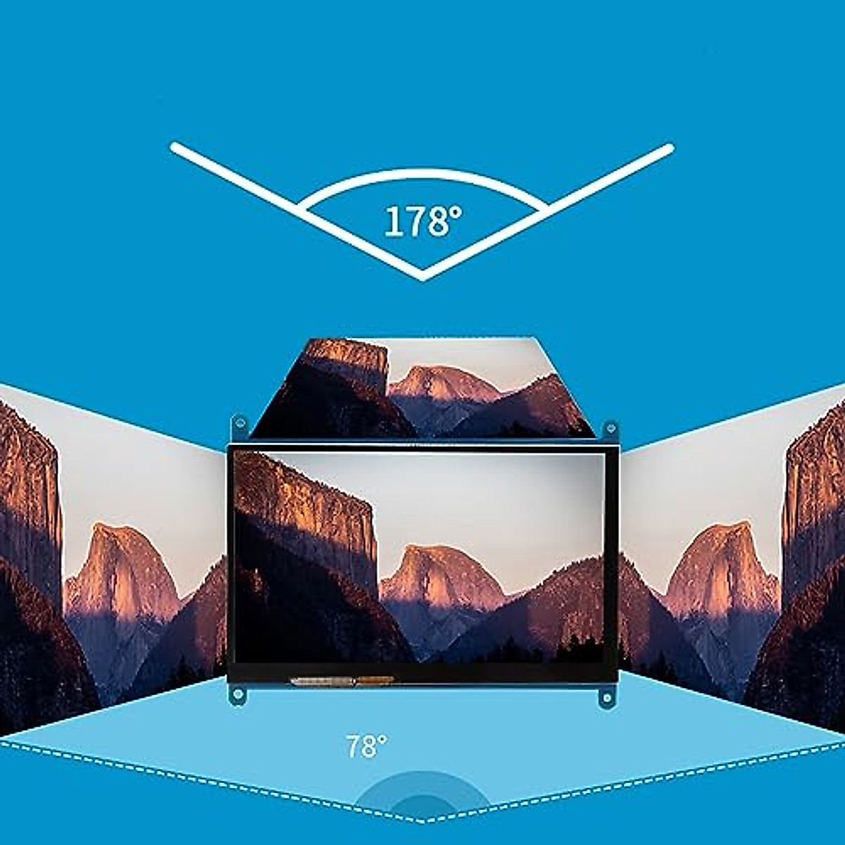 ASHATA 7 Inch Capacitive Touchscreen Monitor, 1024X600 LCD Display Screen, Support 5 Point Touch, Portable Monitor for, for Win7 Win8 Win10 System, Drive Free