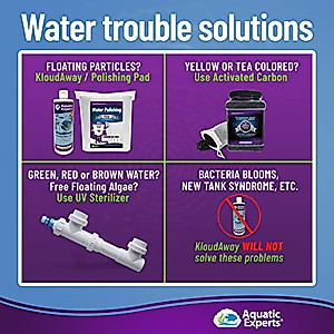 Aquatic Experts KloudAway Freshwater Aquarium Water Clarifier - Clears Cloudy Water, Water Clarifier for Fish Tank, Made in USA (1 Pack)