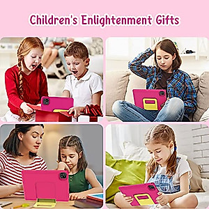 ApoloSign Kids Tablet, 10.1 Inch Android 13 Tablet for Kids, 32GB ROM with 1280 * 800 HD Screen, WiFi, Bluetooth, 5000mAh Battery, Parental Control APP, Educational Games, and Shockproof Case(Pink)