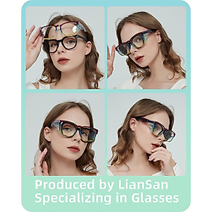 LianSan Safety Glasses Over Eyeglasses for Women - Anti-Fog Goggles Fit Over Prescription Eyewear for ANSI Z87.1 Certified(Multicolor)