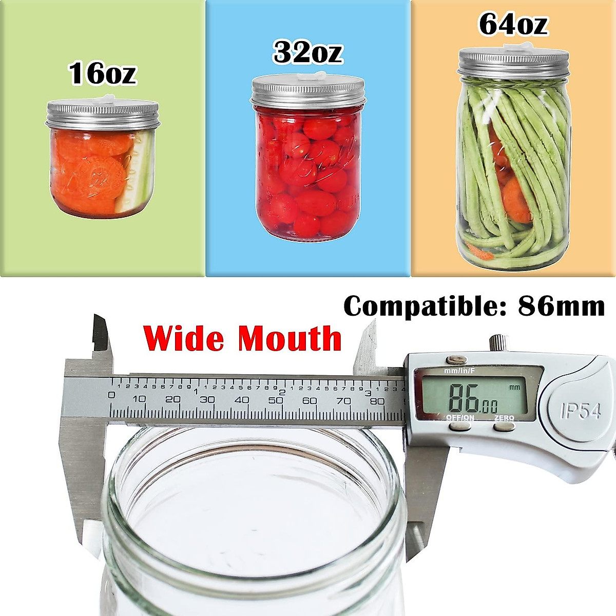 laffeya Fermentation Lids, Fermentation Kit- 2 Mason Jars Fermenting Lids, 2 Airlocks for Fermenting, 4 Grommets, Fermentation Kit for Making Hot Sauce Pickle Kombucha (Jars Not Included)