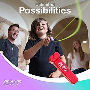 ZipString - Wonderment Awaits with Shark Tank - Featured String Rope Launcher Loop Fidget Toy, Defying Gravity to Boost Your Imagination - The Ideal Gift for Kids and Adults, Rock'it Red
