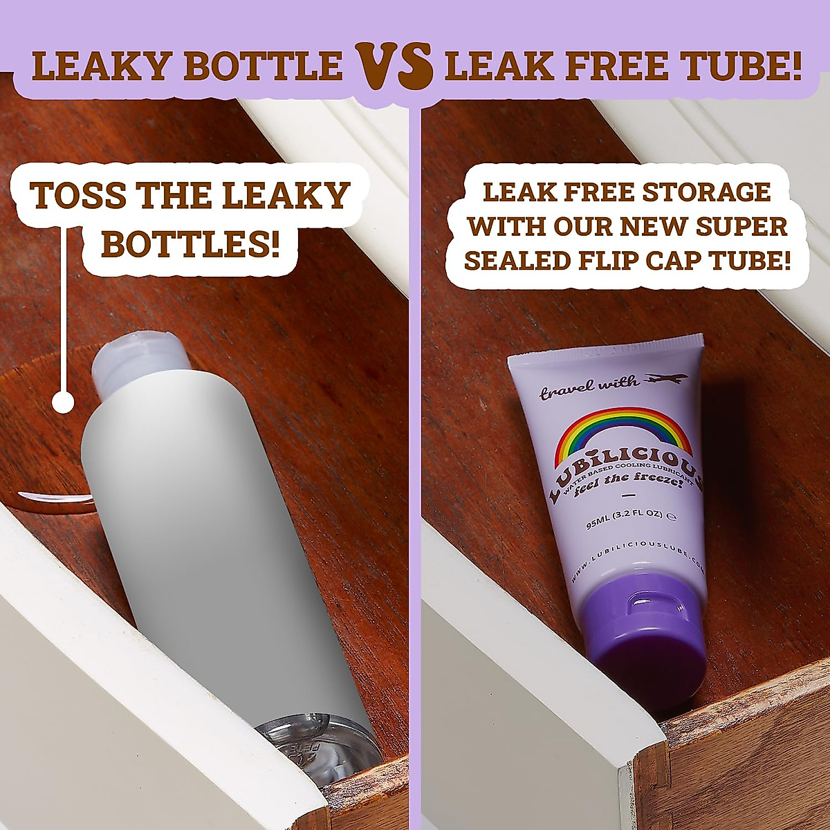 Lubilicious Cooling Sex Lube for Couples Pleasure- Water Based Lubricant for Women Pleasure - Cooling Lubricant for Her Pleasure - Sex Lubricant for Men Pleasure - Premium Personal Lubricant 3.2 oz