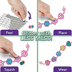 Crayola Glitter Dots Jewelry Making Kit, DIY Charm Bracelets & Necklaces, Gift for Girls and Boys, Ages 5, 6, 7, 8, Multi