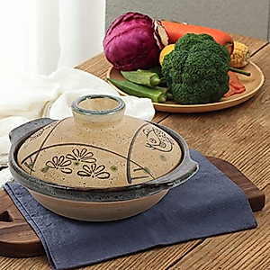 Japanese Donabe Pot Korean Soup Pot Ceramic Casserole Clay Earthenware Pot Chinese Stew Pot Soup Pot Cooking Pot Stockpot with Lid Kitchen Cookware 18cm Ceramic Stew Pot Clay Cooking Pot (Color : Ass