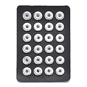 LOVGLISTEN fit 18-20MM Snap Jewelry Display Stand Pu Leather Snap Chunk Hold up to 24 Charms (black)