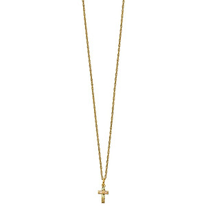 10k Tri-Color Black Hills Gold Cross Necklace Q10BH703-18
