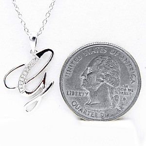 Dazzlingrock Collection 0.05 Carat (Ctw) Round Diamond Fancy Letter 'G' Initial Pendant for Mother's Day, Sterling Silver