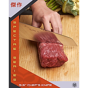 KESSAKU 9.5-Inch Chef Knife - Spectre Series - Forged Japanese AUS-8 High Carbon Stainless Steel - Pakkawood Handle with Blade Guard