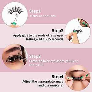 DYSILK False Eyelashes Mink - Strip Lashes 5 Pairs 6D Faux Eyelash Wispy Lashes Cat Eye Fake Eyelashes Natural Look Fluffy Lash Reusable Lash Extension Kit | 004-16.7mm