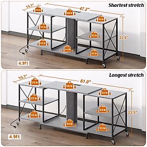 LENNYVILLNA TV Stand, Entertainment Center with Power Outlet, Flexible TV Stands for Living Room, Television Stands for 55 inch TV, TV Stand for Bedroom, Media Console Table
